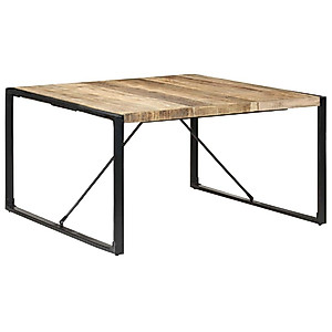 YUHI-HQYD Dining Table,Conference Table,Coffe Table,Rectangle Tea Table,Assembly Required,Perfectly in Living Room, Den, Office Room, and Family Room, 55.1"x55.1"x29.5" Rough Mango Wood