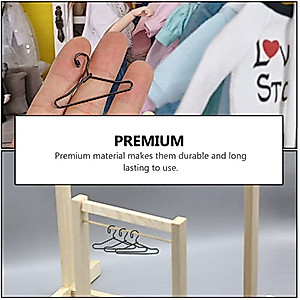 SAFIGLE 25pcs Simple Sturdy Miniature Dress for House Small Coat Clo Hangers Plastic Holders Clothes Black Outfit Holding Rack Clothing Mm Practical Support Hanging Wire Accessories