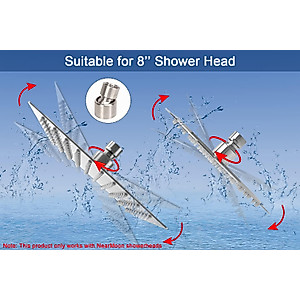 NearMoon Shower Head Swivel Ball Adapter- Solid Brass Shower Connector Adjustable Swivel Ball for 8 Inch ShowerHead Replacement Ball Joint (Brushed Nickel)