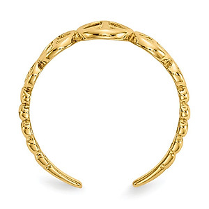 BillyTheTree Jewelry 14K Yellow Gold Cutout Polished Peace Sign Toe Ring