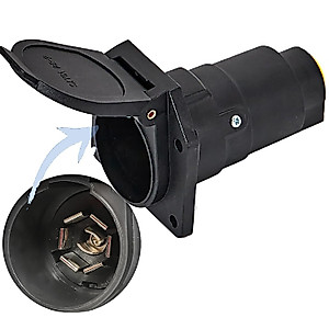 MECMO 7-Pin RV Blade Trailer Wiring Harness Connector, Truck Vehicle Side Female End 7 Way Trailer Plug Socket Splice-in Replacement 7 Prong Heavy Duty for Trailer Tow Hitch RV Truck Pickup, 6-24V