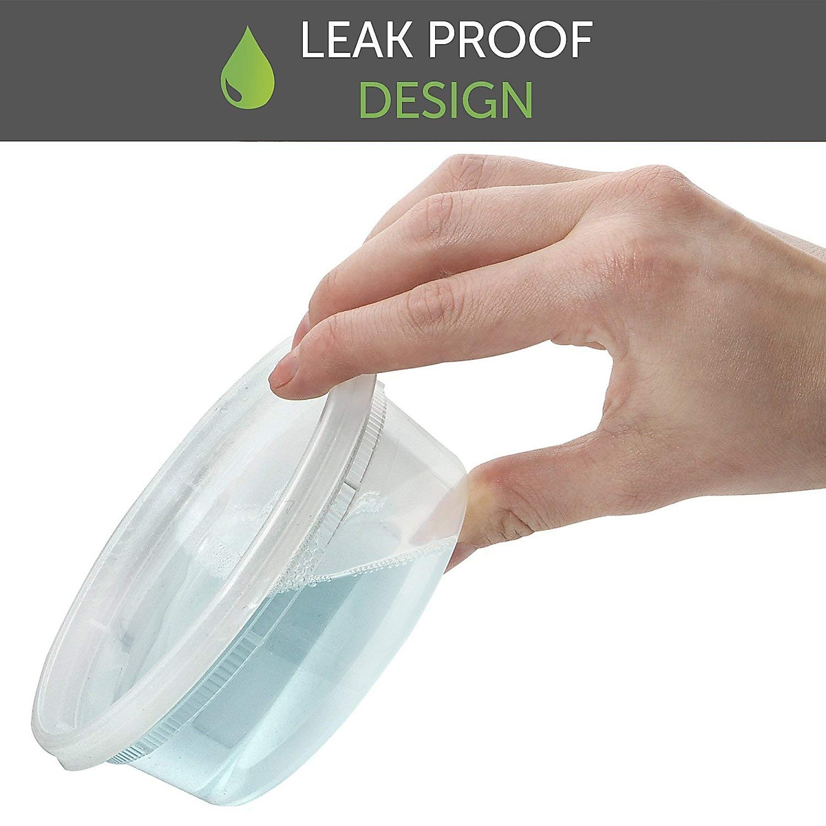 50pk 8oz Small Plastic Containers with Lids - Slime Containers with lids Freezer Containers Deli Containers with Lids - Food Containers Meal Prep Food Prep Containers Plastic Food Containers with Lids