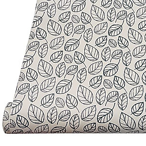 Yifasy 19.7ft Roll Green Leaf Shelf Liner Peel and Stick Countertop Shelving Paper Wallpaper Drawer Chest Vinyl Film (M-236.2x17.7 Inch)