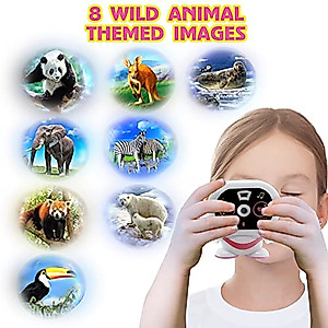 ArtCreativity 2 in 1 Viewfinder Camera with Projector, Set of 6, Battery Operated Projectors with Wild Animal Slides, Great Safari Party Favors, Zoo Party Supplies, & Wild One Party Favors for Kids