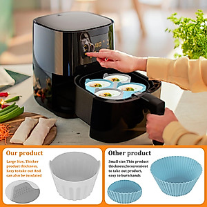 9Pcs Air Fryer Egg Poacher Cups, Silicone Egg Poacher Cups, Egg Cooking Cups, Reusable Nonstick Air Fryer Egg Mold, Poached Egg Cooker, Silicone Ramekins Cupcake Baking Cups for Air Fryer Oven Microwave