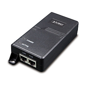 PLANET Gigabit PoE Injector, Adapter (60W, Integrated) | Single-Port, Ultra Power over Ethernet Injector, Network Distances up to 328 Feet | Use for IP Camera, More (POE-173)