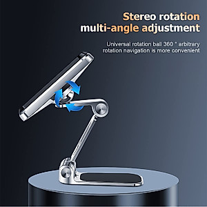 zipelo Phone Holder for Car, Super Strong Magnetic Car Cell Phone Mount Hands Free, Foldable Phone Stand for Automobile, 360° Rotation Universal Dashboard Car Cradle Fits All Smartphones