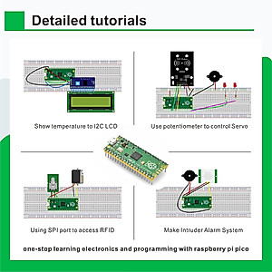 OSOYOO Python Hardware Programming Learning Kit for Raspberry Pi Pico with MicroPython and Graphical Programming Tutorials