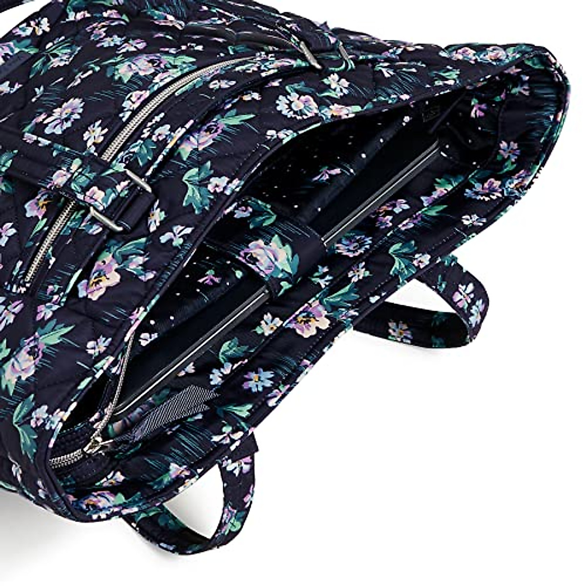 Vera Bradley Women's Performance Twill Work Tote Bag, Navy Garden, One Size