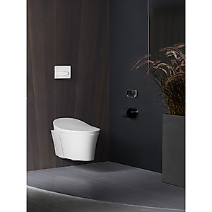 KOHLER 5402-0 Veil Smart Toilet with Auto Open & Close, One-Piece Wall-Hung Elongated Intelligent Bidet Toilet with Heated Seat and Dual-Flush, White