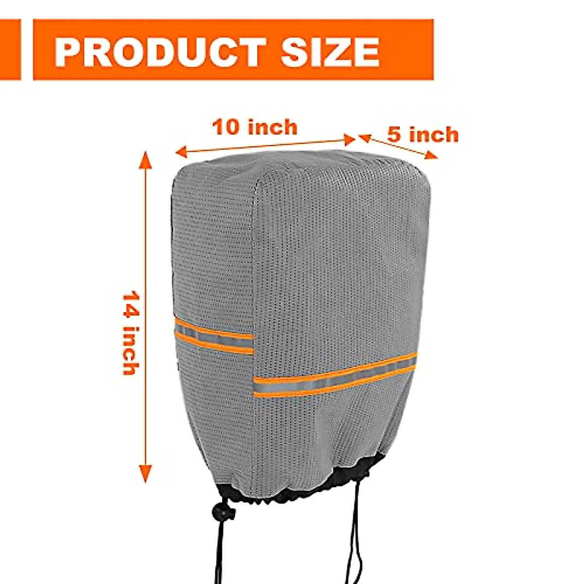 Electric Tongue Jack Cover Universal RV Electric Tongue Trailer Protective Cover Camper Accessories for Outside(14″H x 5″W x 10″D)