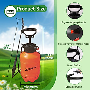 Battery Powered and Manual Sprayer (Dual Function) for Lawn, Garden and Agriculture with Rechargeable Lithium Ion Power Bank and Shoulder Strap (2 Gallon)