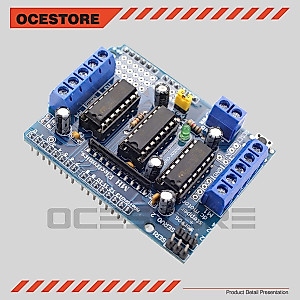 OCESTORE L293D Motor Drive Shield Expansion Board Compatible with Duemilanove Mega UNO R3 AVR