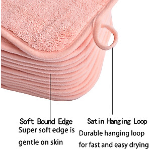 BloomSesame Makeup Remover Cloths for Face, Eye, Lips - Reusable Makeup Remover Pads Soft Microfiber Facial Cleansing Cloths 5 x 5 inch 6 Pack (Coral)