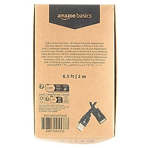 Amazon Basics 10-Pack USB-A 2.0 Extension Cable, Male to Female, 480Mbps Transfer Speed, 6.5 Foot, Black