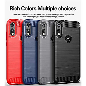 M MAIKEZI Moto E Phone case,Motorola E case,with HD Screen Protector, Soft TPU Slim Fashion Non-Slip Protective Phone Case Cover for Motorola Moto E (2020)(Black Brushed TPU)