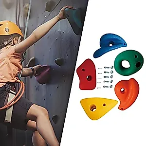Milageto 5 Pieces Rock Climbing Holds, Playground Accessories, Rock Wall Holds for Outdoor Indoor, Climbing Rocks, Medium
