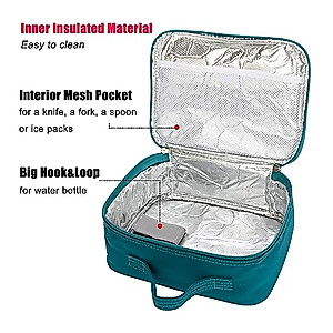 HawLander Insulated Kids Lunch Box Bag for Boys and Girls, Standard Size for School (Blue Green)