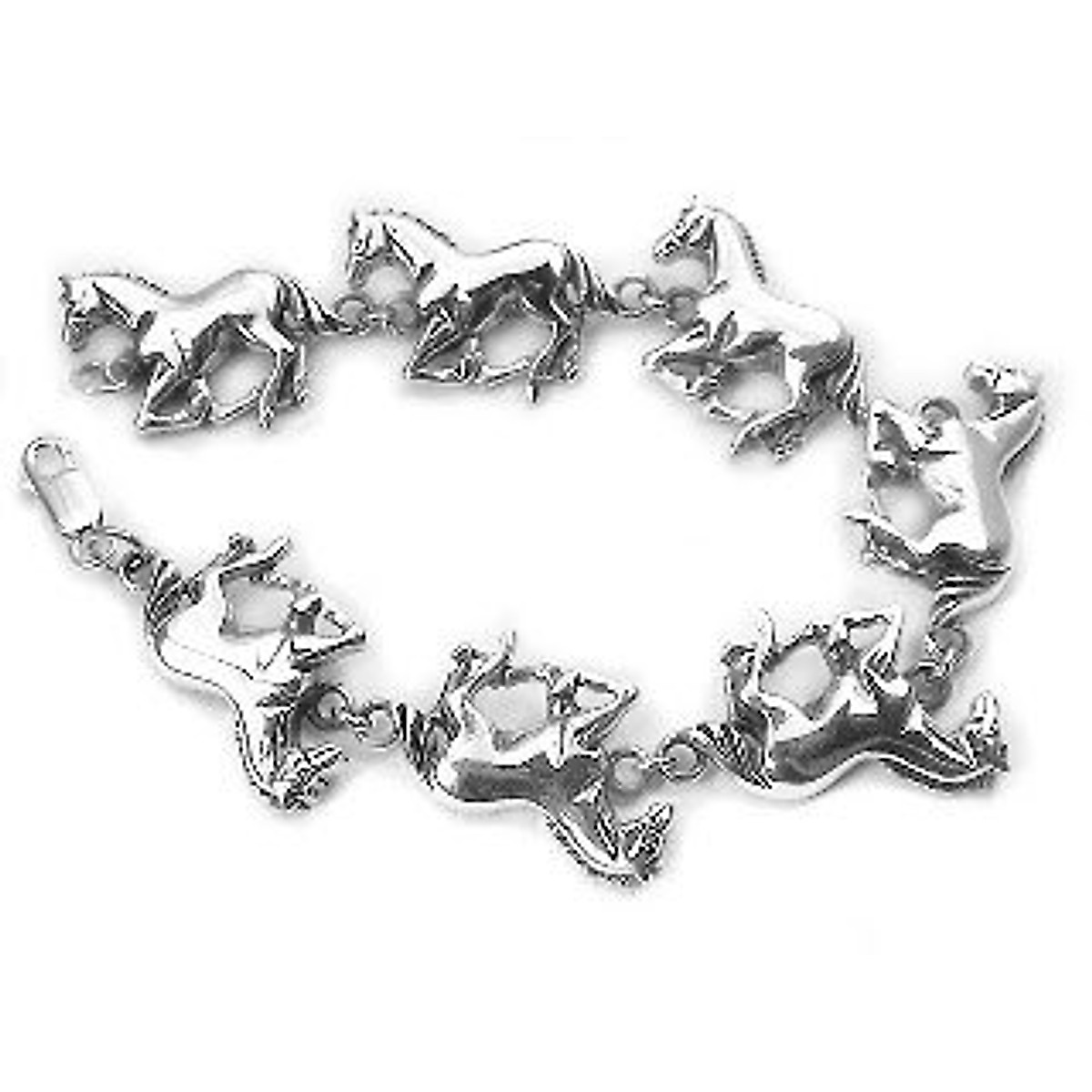 Heavy Horses Sterling Silver HORSE Link Bracelet