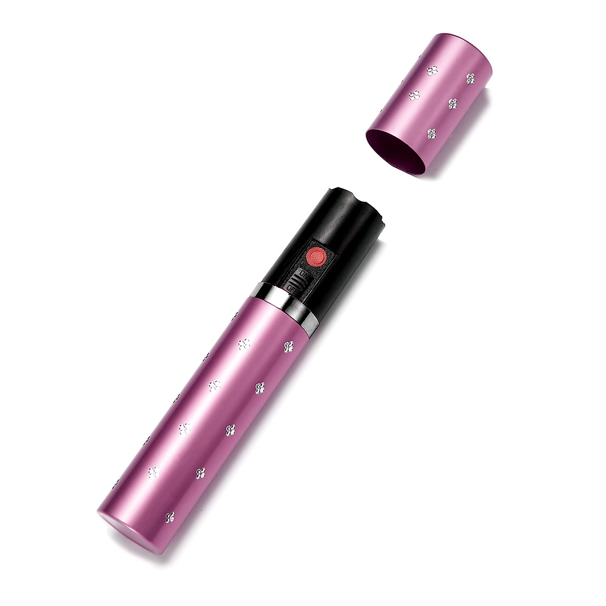 Lipstick Stun Gun for Women, self defense flashlight Stun guns with Safety Disable Pin.Wall Charger Included (Pink)