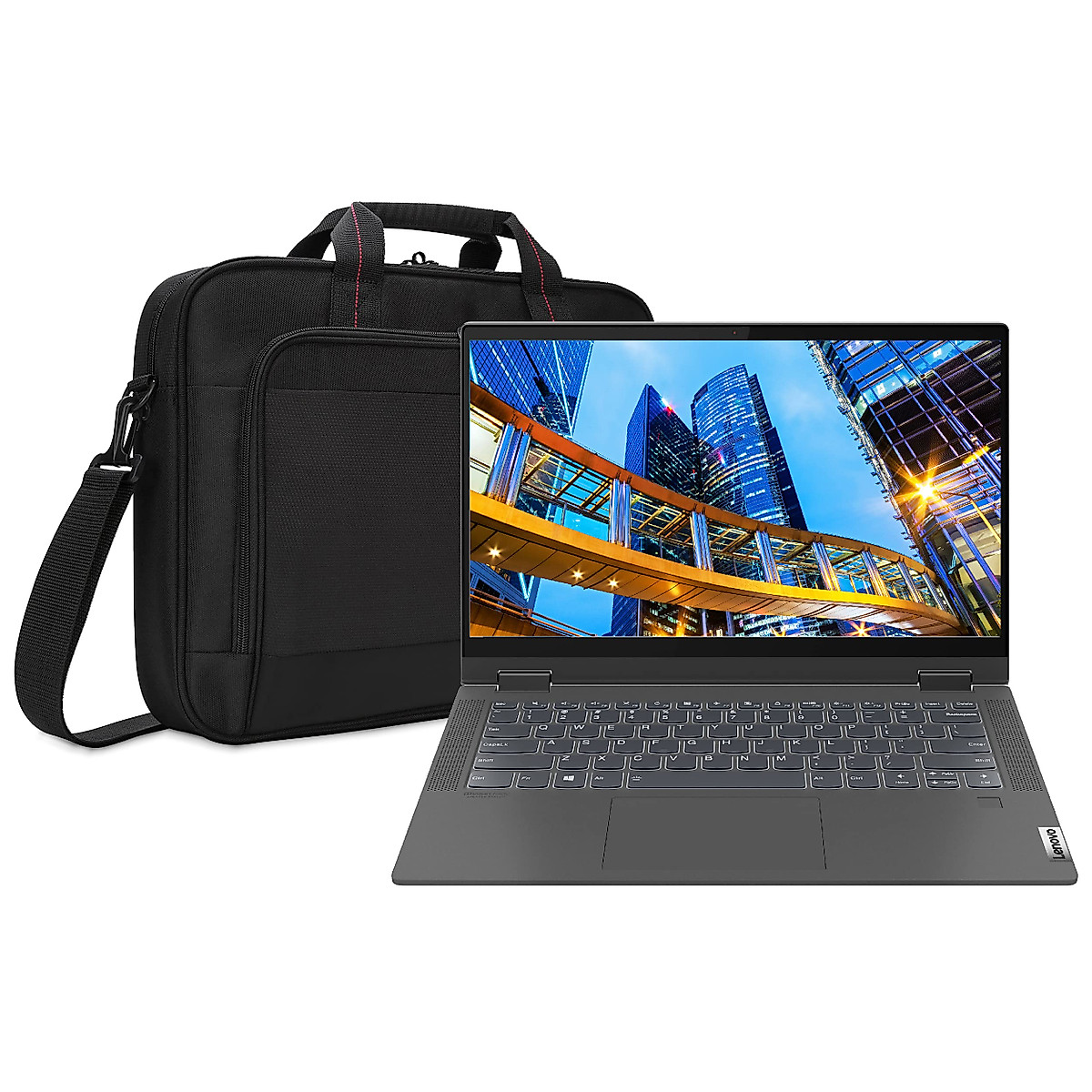 Lenovo Flex 5 15.6" 15ALC05 82HV003QUS Touchscreen 2-in-1 Laptop Bundle, AMD Ryzen 7 5000 Series 5700U 1.80GHz, 16GB DDR4, 512GB SSD, AMD Radeon Graphics, Windows 10 Home, Laptop Bag