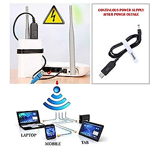 iGreely DC 5V to DC 12V USB Voltage Step Up Converter Cable Power Supply USB Cable with DC Jack 5.5 x 2.5mm or 5.5 x 2.1mm, USB 5V to DC 12V Cable 3ft