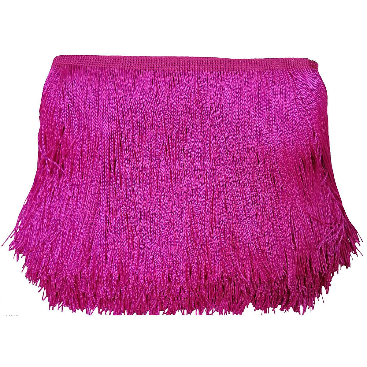 Lauthen.S 10 Yards of 6" Chainette Fringe Trim Tassel Sewing Trim for DIY Craft Latin Dress Lamp Shade Decoration (6 Inches x 10 Yards, Hot Pink)