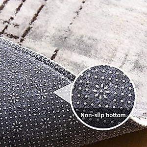 Calore Rugs Mordern Soft Abstract Distressed Area Rugs for Living Room/Bedroom/Dining Room,Medium Pile Carpet Floor Mat (3.9 x 5.2 ft, Gray/Green)