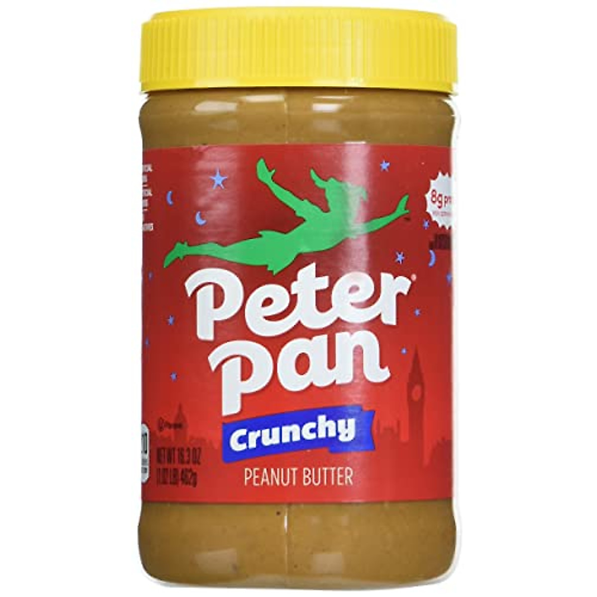 Peter Pan Crunchy Peanut Butter, Made with Roasted Peanuts, Great for Peanut Butter and Jelly Sandwiches and Peanut Butter Snacks, Gluten Free Peanut Butter, 16.3 OZ Jar (12 Count)