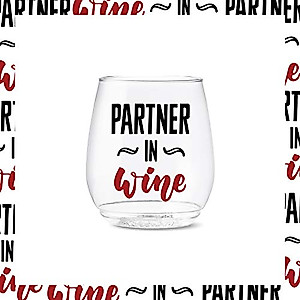 TOSSWARE POP 14oz Vino All About Wine Series, SET OF 6, Premium Quality, Recyclable, Unbreakable & Crystal Clear Plastic Printed Glasses