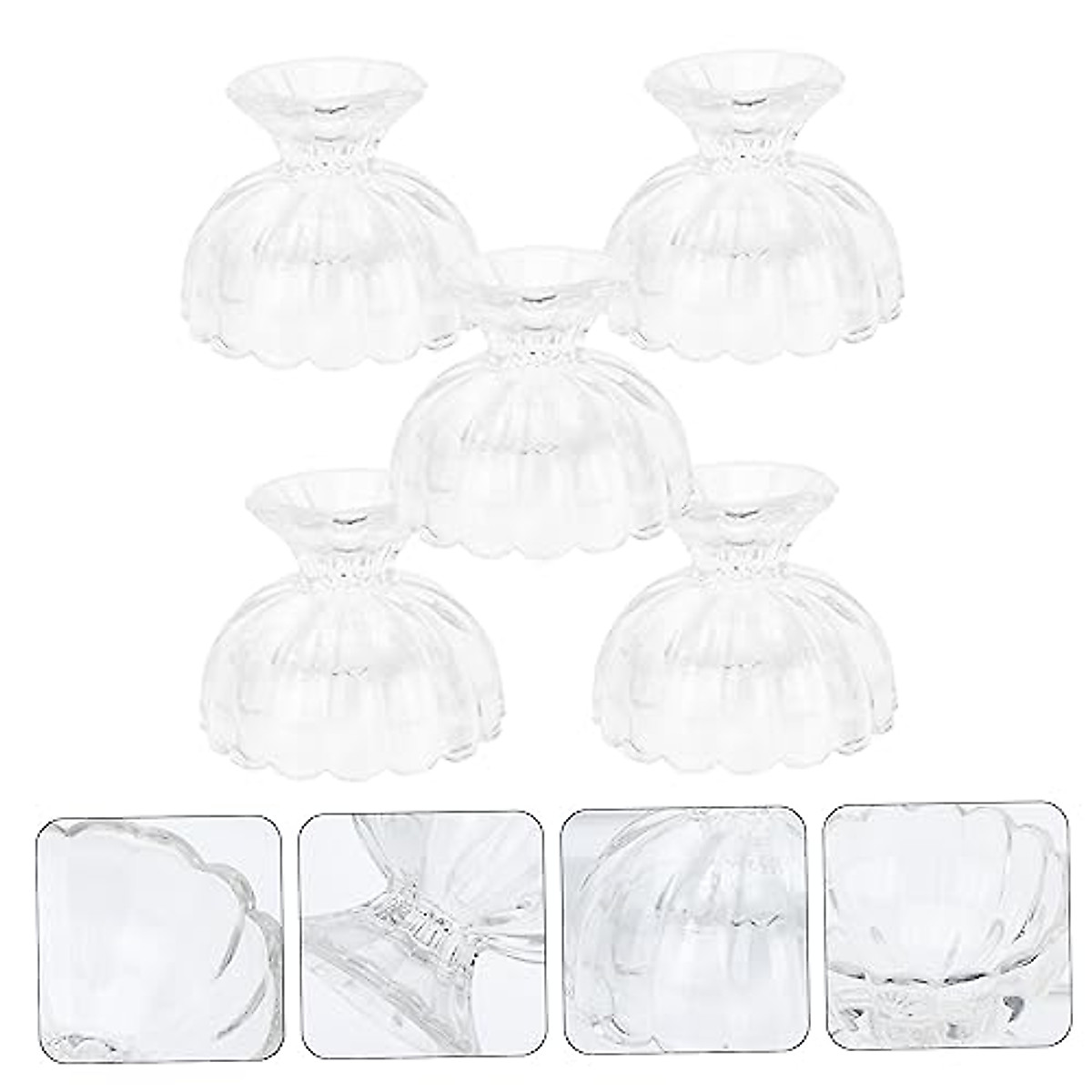 Yardwe 5pcs Pudding Glass Clear Coffee Cups with Lids Measuring Cup Glass Beer Can Glass Salad Bowl Trifle Bowl Decorativ Dessert Cups Drinks Cup Juice Cup Classic Pudding Cup Glass Food