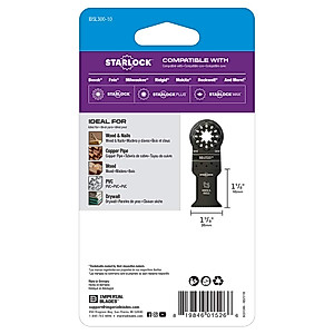Imperial Blades IBSL300-10 Starlock 1-3/8" Standard Wood & Nails Oscillating Multi-Tool Blade, 10PC