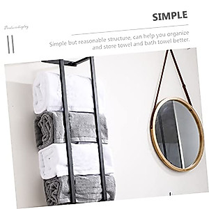 PHENOFICE Towel Roll Storage Mounted Shelves Wall Mount Shelf Bathroom Organizer Hanger Organizer Kitchen Towel Organizer Wall Mounted Towel Holder Towels 304 Stainless Steel Black