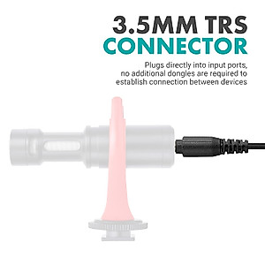 Movo TCB5 Male 3.5mm TRS Microphone Adapter Cable to Lightning Connector Compatible with Apple iPhone, iPad Smartphones and Tablets