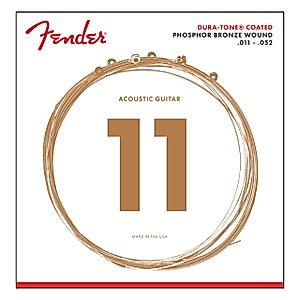 Fender Dura-Tone Coated Phosphor Bronze Acoustic Guitar Strings, 860CL .011-.052