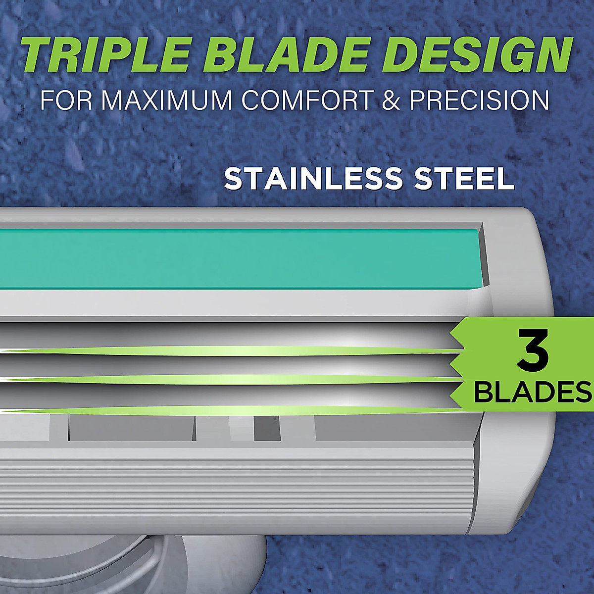 BROOKSTONE, 6 Pack Disposable Razors for Men or Women, Triple Stainless Steel Blade for Maximum Precision, Aloe Vera Strip Sooths Skin While Shaving, Pivoting Moving Head