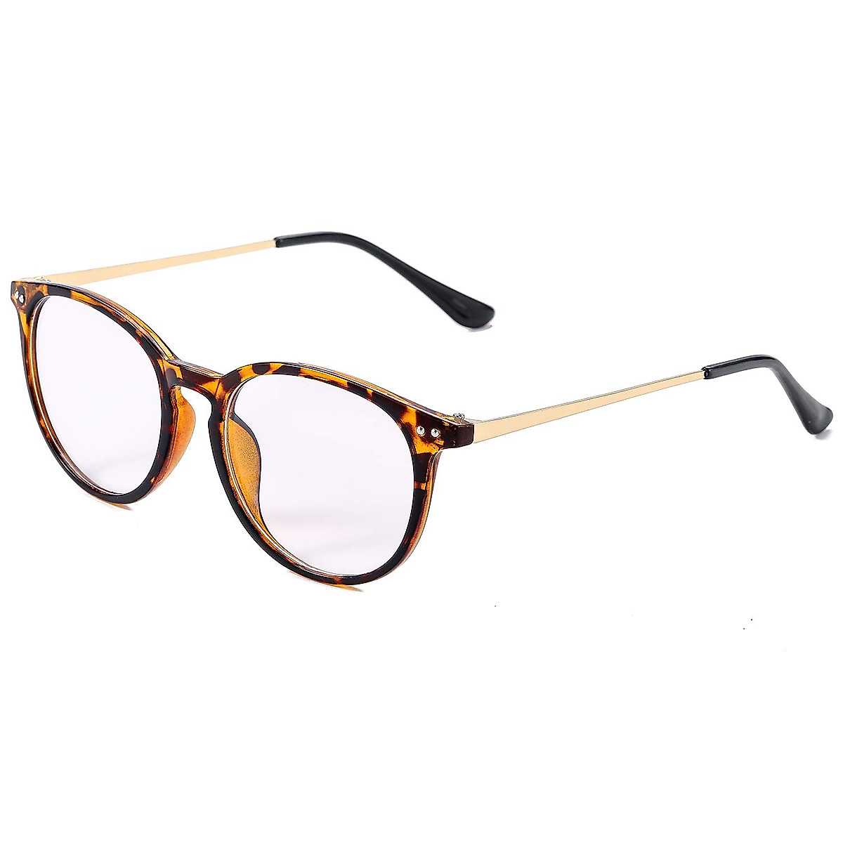 Kursan Non Prescription Clear Lens Fake Glasses for Women Men Retro Round Plastic Frame Eyeglasses (Trotoise)