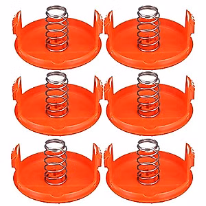 Trimmer Replacement Spool Cap - Replace RC-100-P, RC100P, 385022-03 - Compatible with Black and Decker - Weed Eater Cover - Weed Wacker Caps - Grass Trimmer Parts (6 Cap, 6 Spring) by BOOTOP