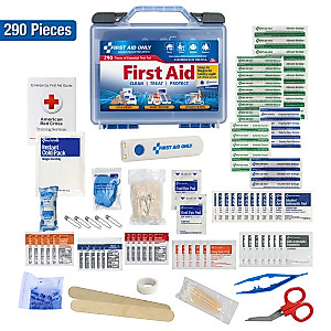 First Aid Only 290 Piece All-Purpose First Aid Kit with Magnetic Safety Light
