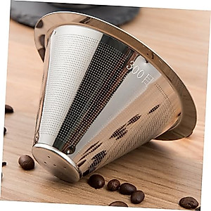 Zerodeko Coffee Filter Tea Net Coffee Dripper Espresso Filter Coffee Maker Operitax Coffee Mesh Filters Home Coffee Mesh Teapot Strainers Cone Dripper Stainless Steel Silver