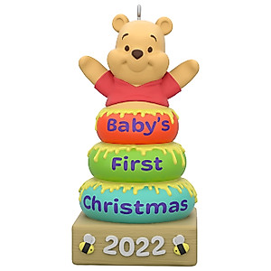 Hallmark Keepsake Christmas Ornament 2022 Year-Dated, Disney Winnie The Pooh Baby's First Christmas