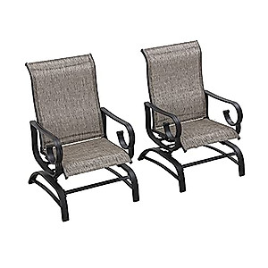 LOKATSE HOME Patio Bistro Armchairs Set of 2 Outdoor Dining Seating Chair with Fabric Metal Frame, Textilene Mesh, 2, Grey