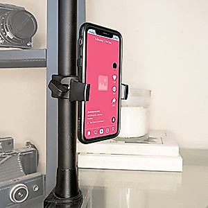 ARKON Mobile Grip 5 Phone Clamp Post Mount for iPhone 11 XS XR X Galaxy S20 S10 S9 Retail Black, MG531