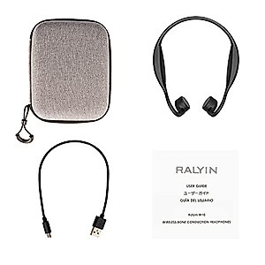 Ralyin Bone Conduction Headphones, MP3 Player Bluetooth Headphones, Built in 8G Memory/Mic, Sport Earphones Sweatproof for Working Running Driving (Black)