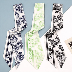 QTMY 3 Pack Purse Scarf for Bags Silk Head Scarf for Hair Handbag Women Scarfs Band Hair Neck Scarves Fashion Gifts,97