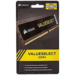 Corsair CMV16GX4M1A2133C15 Value Select Series 16GB (1x16GB) DDR4 2133MHz (PC4-17000) CL15 DIMM