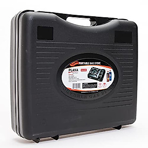 Plana. Portable Gas Stove with Carrying Case, 9,000 BTU for Camping, Picnics, Hiking, Fishing, BBQ