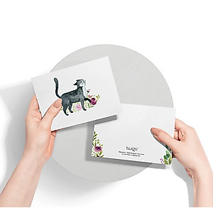 Twigs Paper - Assorted Cat Greeting Cards - Stationery Cards with Envelopes - Thank You Card - Blank Note Cards - Greeting Cards for All Occasions - Made in USA (5.5 x 4.25, Set of 12)