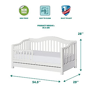 Dream On Me Toddler Day Bed in White, Greenguard Gold Certified