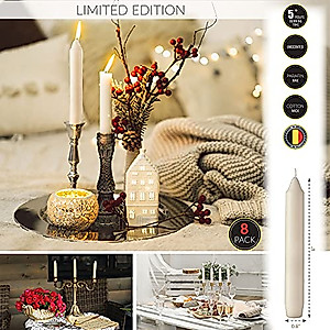 SPAAS Straight Candle Sticks - Pack of 8 6" Long Ivory Candles | 5 Hour Long Burning Unscented Candles for Emergency Candles, Chime Candles, Table Candles for Wedding, and Home Decoration